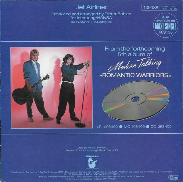 MODERNE TALKING JET AIRLINER 7" VINYLE pochette photo (109138) EUROPE ...