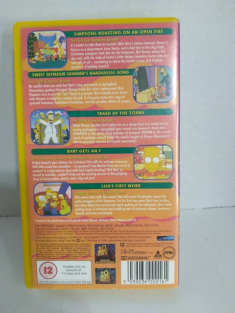 THE SIMPSONS GREATEST HITS ANIMATED FILM VHS VIDEO TAPE (1999 ...