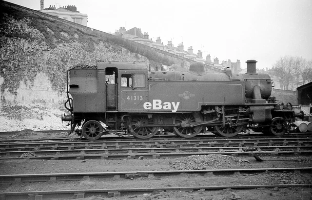 RAILWAY STEAM NEGATIVE Ivatt 2 41313 Redhill MPD 75B 18/4/64 ...