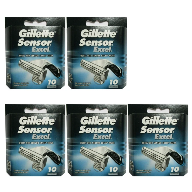 50 X GILLETTE Sensor Excel Refill Razor Blade Cartridges $62.99 - PicClick