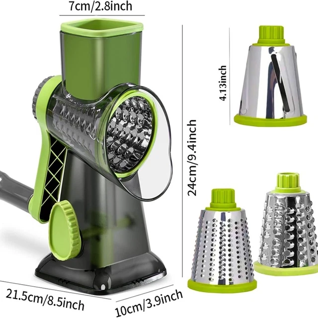 VEGETABLE FRUIT SLICER C-utter Shredder Food Manual Rotary Grater ...