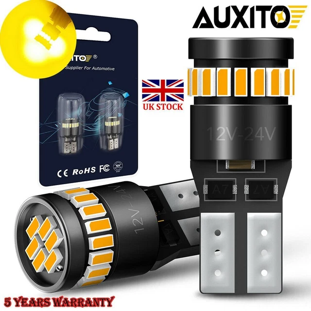 2X SMD LED AMBER ORANGE INDICATOR SIGNAL TURNING SIDE LIGHT BULB T10 ...