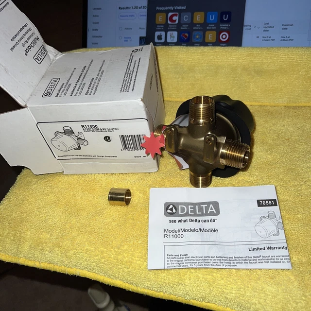 GENUINE DELTA R11000 MultiChoice Diverter Rough Valve 3-Port Three & 6 ...