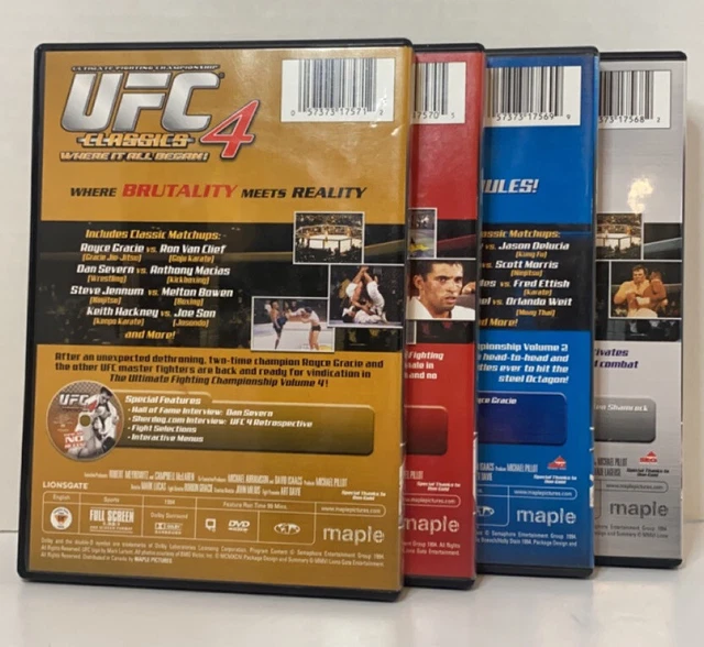 UFC CLASSICS COLLECTION Where It All Began Vol. 1-4 (DVD, 2007 - 4 ...