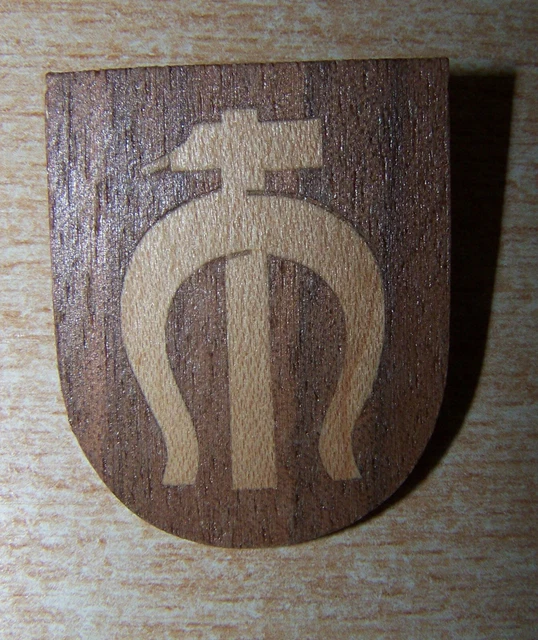 WHW GUILD SIGN inlay work wood coat of arms sign antique rarity very ...