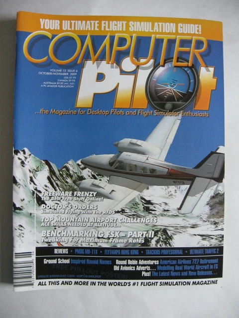 COMPUTER PILOT MAGAZINE Oct/Nov 2009 Desktop Pilots Flight Simulator ...
