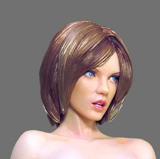 1/6 BUST SHORT Hair Girl Female Resin Figure Model Kit Unassembled ...