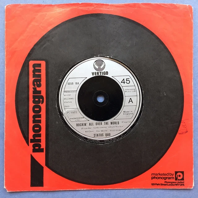 STATUS QUO - Rockin All Over The World / Bague Of A Change - Vertigo 6059-184 Ex EUR 4,49 ...