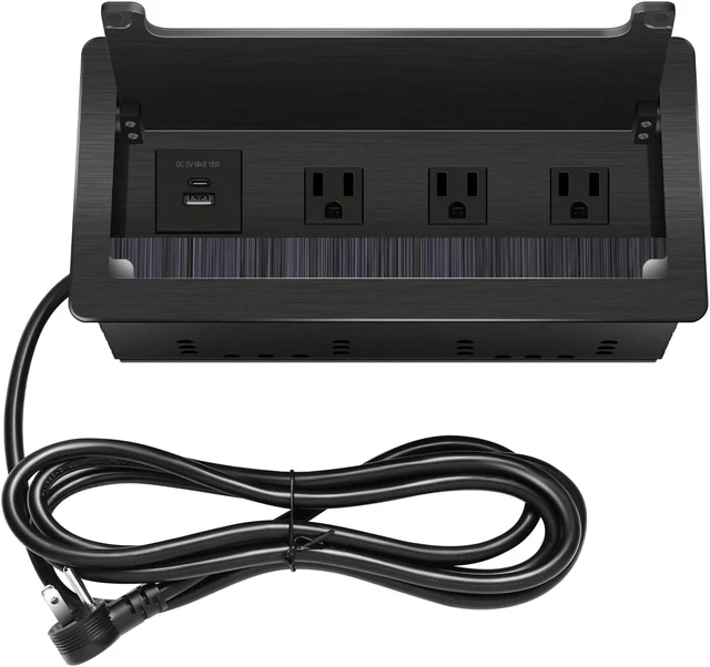 DESKTOP SOCKET; EMBEDDED Outlets, Conference Table Power Outlet Box; 3 ...