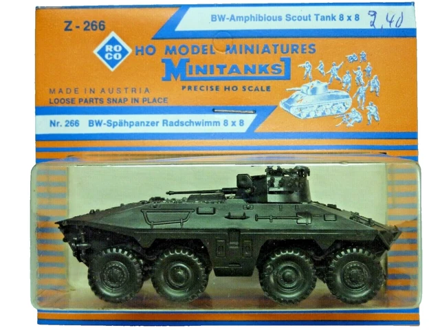 ROCO MINITANKS H0 Z-266 BW RADSCHWIMM SPÄHPANZER LUCHS 8x8 AMPHIBIOUS ...