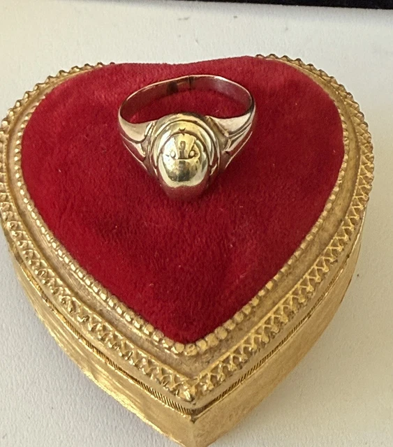 RARE ANTIQUE ART Deco 22k SOLID Yellow Gold Carved Scarab Ring Signed C ...