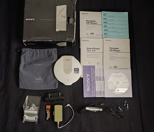 SONY WALKMAN D-NE10 Discman CD Player & Remote Control & Accessories ...