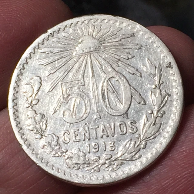 MONETA COIN 50 CINCUENTA CENTAVOS Estados Unidos Mexicanos Messico 1913 ...