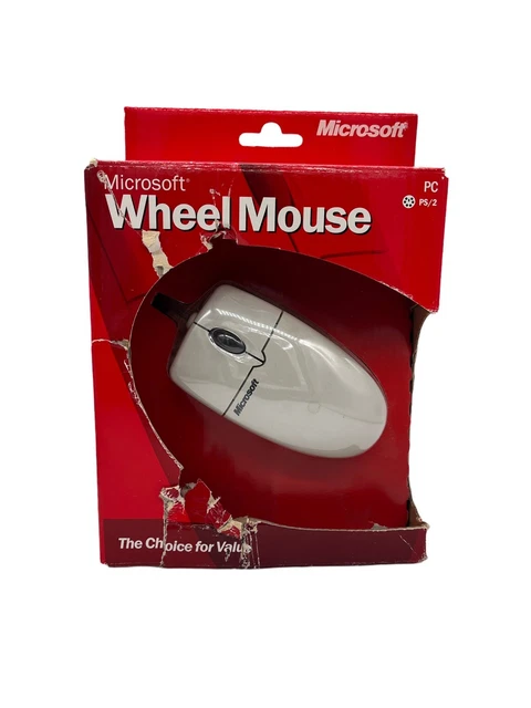 VINTAGE 2001 MICROSOFT Wheel Mouse Windows PC PS/2 New sealed Box £25.90 - PicClick UK