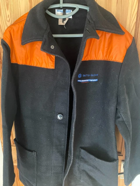 VINTAGE BRITISH SUGER Black Hi Vis Donkey Jacket Size L 44-46 Used Two ...