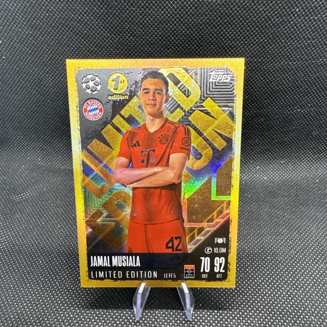 TOPPS MATCH ATTAX 24/25 Gold Limited Edition Jamal Musiala Card 1st ...