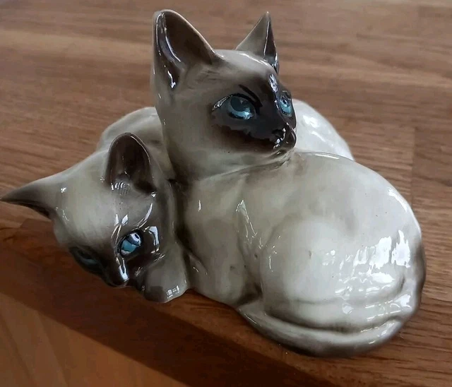 VINTAGE BESWICK SIAMESE Cat/Kitten 1950's Ceramic Backstamped Model ...
