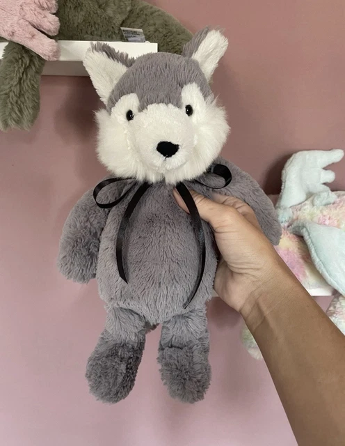 JELLYCAT BASHFUL WOLF Medium Size Bum Tags Only VGC Retired £1.16 ...