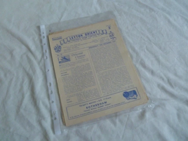 MY PRIVATE COLLECTION of 1957 / 58 Leyton Orient football programmes 7 ...