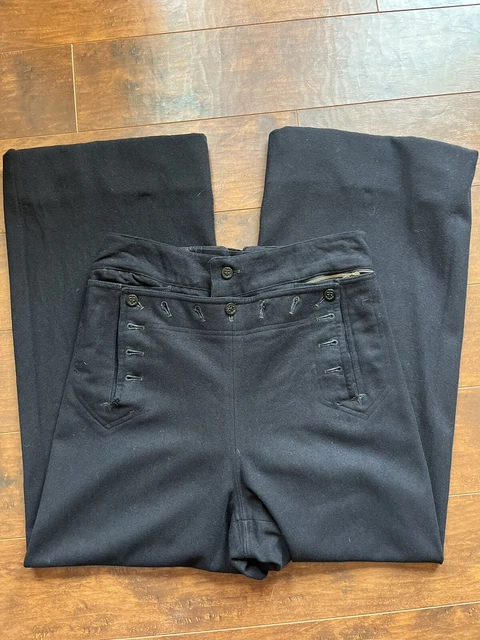 VINTAGE NAVAL CLOTHING Factory Pants Mens 30 Wool US Navy Sailor ...