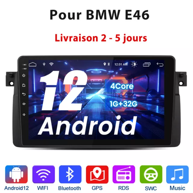 POUR BMW 3ER E46 9" Android 12 Stereo Autoradio GPS Navi WIFI BT DAB+ ...