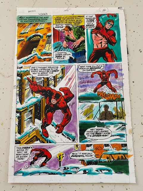 DAREDEVIL #145 ART original comic color guide TUSKA 1977 CHANGES INTO ...