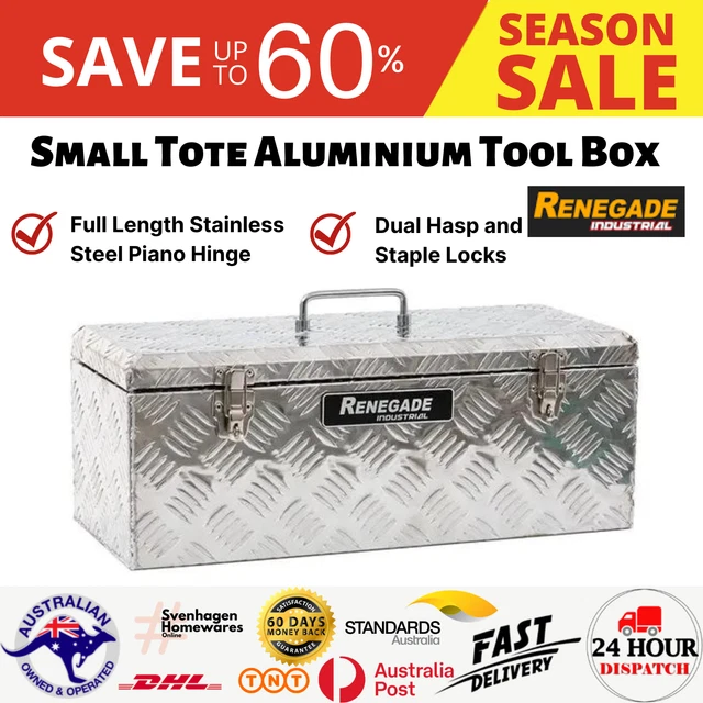 RENEGADE INDUSTRIAL SMALL Tote Aluminium Tool Box $168.30 - PicClick AU