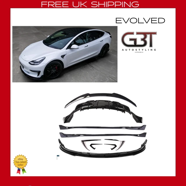 BODY KIT FOR Tesla Model 3 Bodykit Front Lip Diffuser Side Skirt Gloss ...