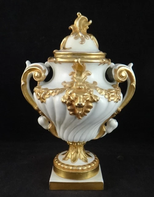 ANTIQUE GERMAN DRESDEN Neo-Classical Porcelain Rococo Design Vase. 10 ...