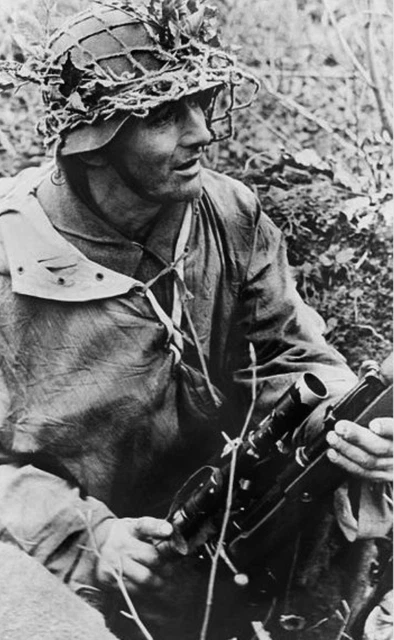 WW2 WWII PHOTO German Sniper with Mauser K98 Rifle 1944 World War Two ...