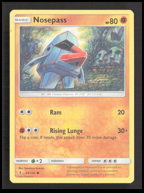 NOSEPASS 69/145 COMMON SM - Guardians Rising Pokemon tcg Card CB-1-2-B ...