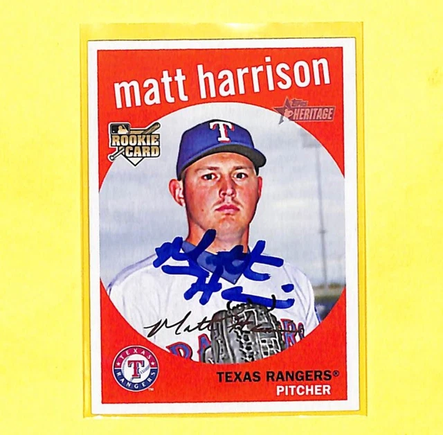 CARTE HERITAGE AUTOGRAPHE Signé Matt Harrison 2008 Topps #525 Rangers ...