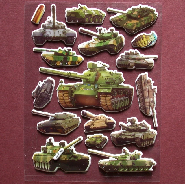 PLANCHE DE 15 stickers de TANKS CHARS d'ASSAUT artillerie Armée de ...