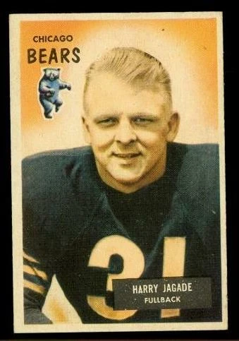 CARTE FOOTBALL VINTAGE 1955 BOWMAN #96 HARRY JAGADE Chicago Bears dos ...