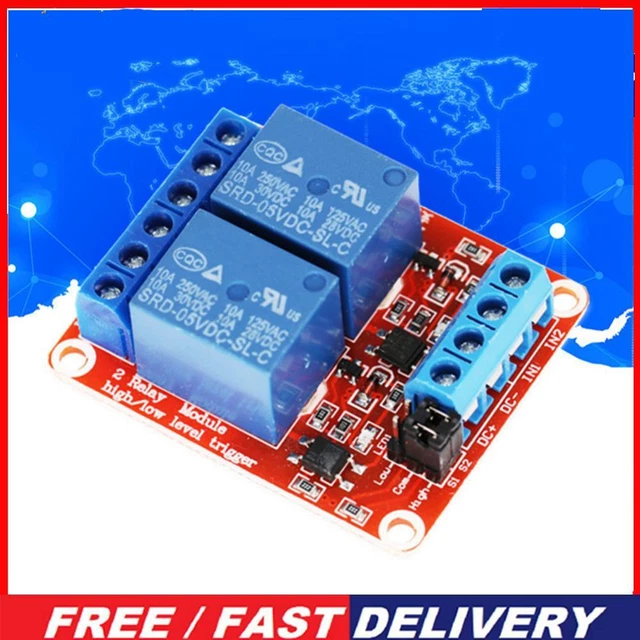 1/2/4/8 CHANNEL RELAY Switch Module with Optocoupler 5V 12V 24V (2 Channel 12V) EUR 7,81 ...