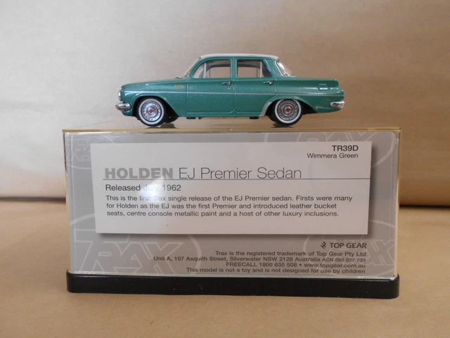 TRAX TR39D 1962 Holden EJ Premier Sedan Wimmera Green/White roof 1:43 ...