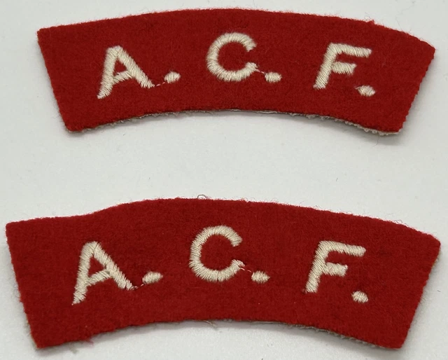 BRITISH MILITARY ARMY Cadet Force ACF Red White Uniform Patch, Pair EUR ...