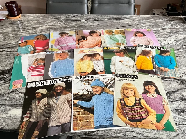 13 VINTAGE GIRL'S Patons Knitting Patterns - Cardigans - Sweaters ...