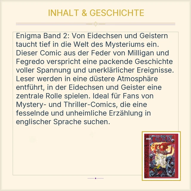 ENIGMA 2 MILLIGAN Fegredo Comic Taschenbuch Englisch Mystery Thriller ...