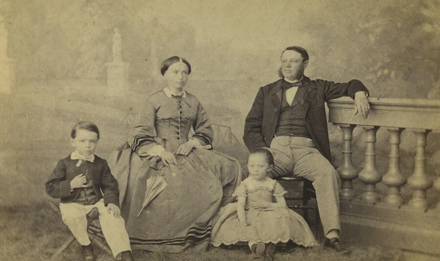 FRANCE ANGERS FAMILY Portrait Fashion Second Empire Old CDV Photo ...