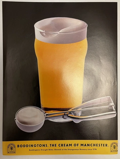 BODDINGTONS CREAM OF Manchester Vintage Press Ad Draught Bitter Ice ...