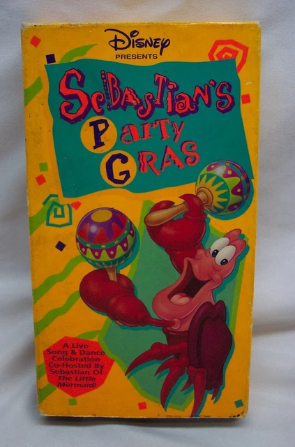 VINTAGE WALT DISNEY Sebastian's Party Gras The Little Mermaid VHS VIDEO ...