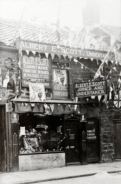 SHOP FRONT OF Albert Ernest Scott Undertaker Joiner Cabinet Maker Old ...
