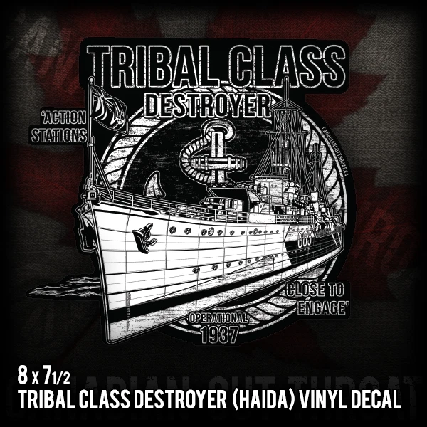 ROYAL CANADIAN NAVY Tribal Class Destroyer Vinyl Decal - Canadian Pride ...