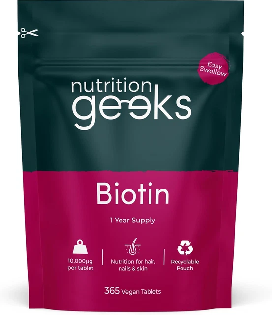 BIOTIN HAIR GROWTH Supplement - 1 Year Supply High Strength Biotin 10 ...