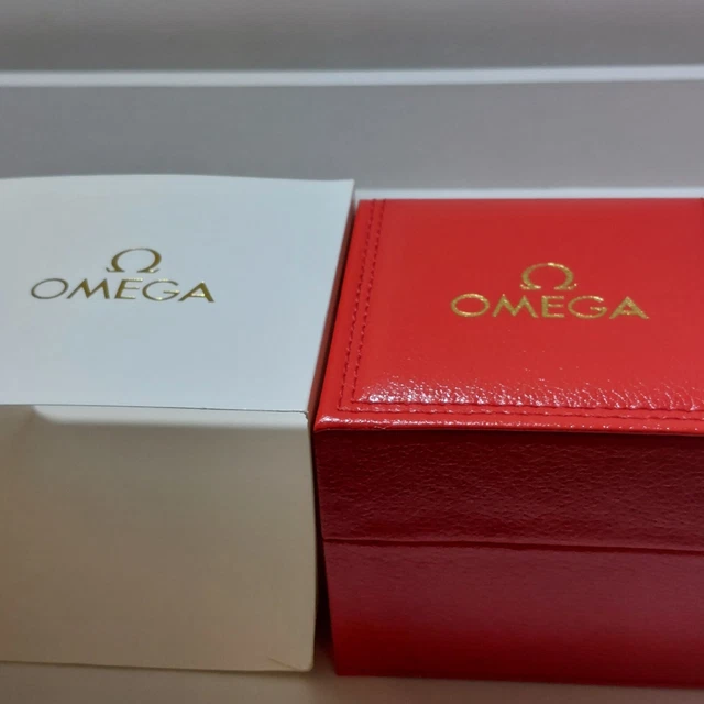 OMEGA NEW WATCH Box / Case Leatherette RED Pouch Box Travel SLIGHT ...