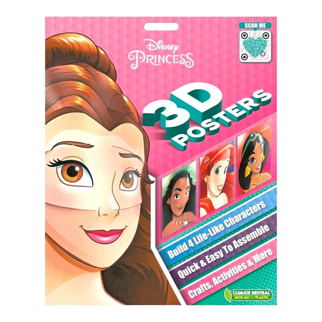 DISNEY PRINCESS 3D Posters Art Craft & Activity Book £3.95 - PicClick UK