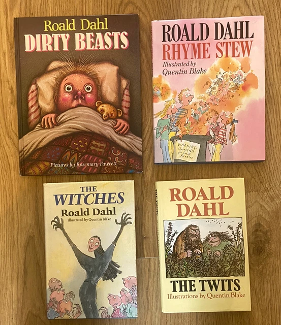 BUNDLE 4 ROALD Dahl First Edition Hardback Books Witches Twits Dirty ...