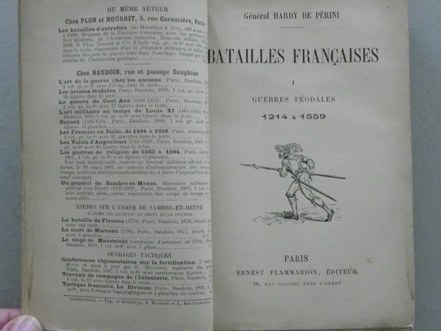 GÉNÉRAL HARDY DE PÉRINI, BATAILLES FRANÇAISES, tome I : 1214-1559 EUR ...