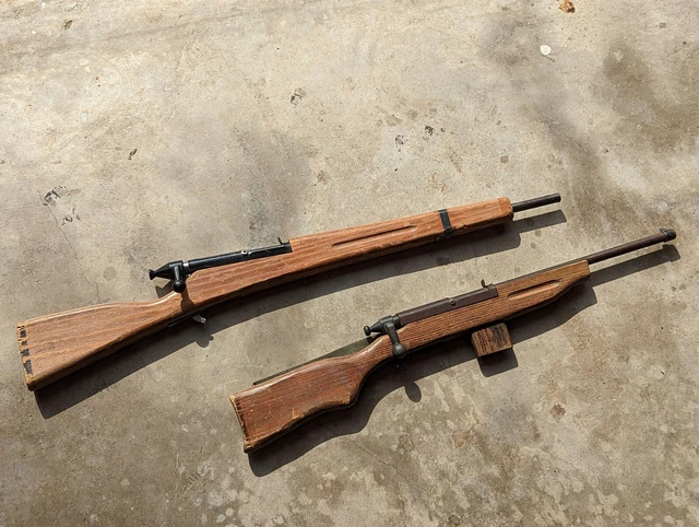 VINTAGE BOLT ACTION Spring Assist 28" Mini Carbine Rifle Toy Gun W ...